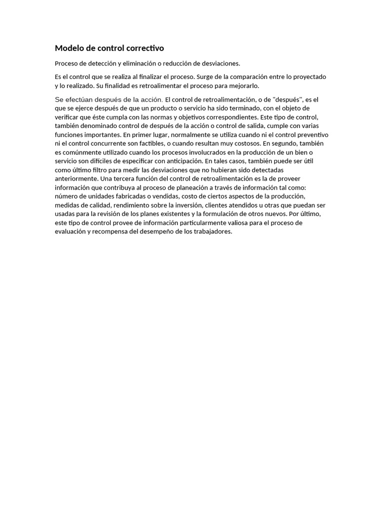 Modelo de Control Correctivo | PDF
