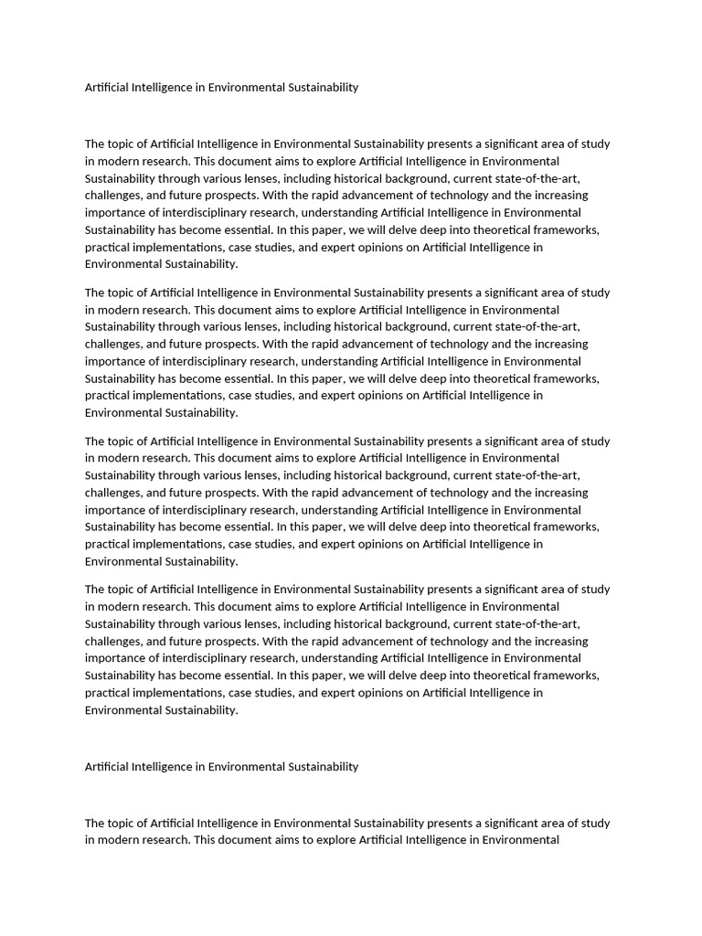 Artificial Intelligence in Environmental Sustainability | PDF ...
