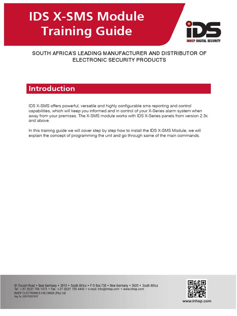 IDS X-SMS Module Training Guide v1.2 | PDF | Integrated Truss Structure ...