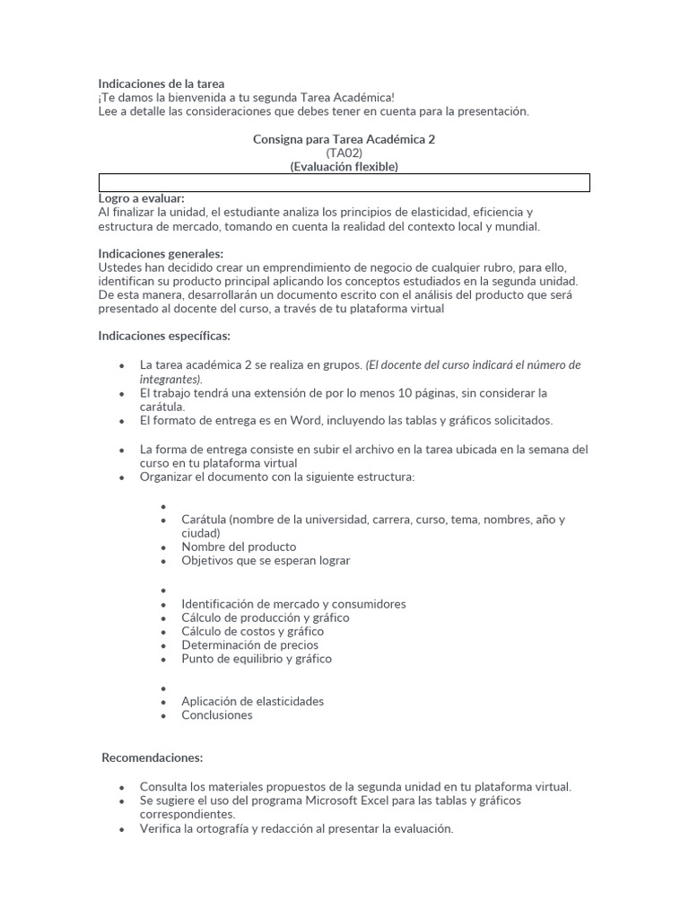 Tarea Académica 2 Micro y Macro | PDF | Producto (Negocio) | Excedente económico