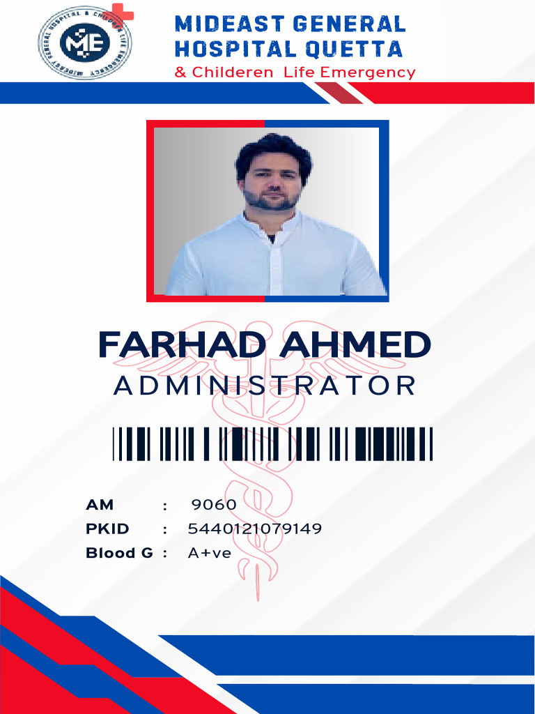 Blue Green Modern Doctor ID Card | PDF