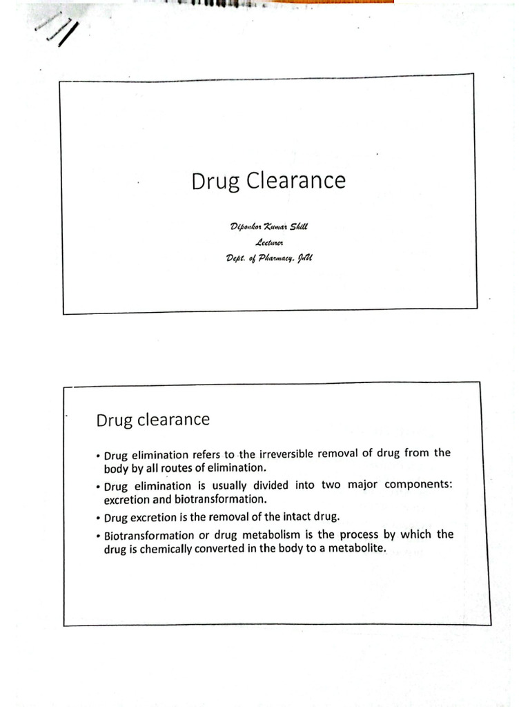 drug clearance | PDF