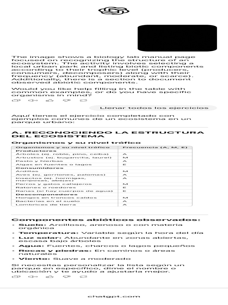 Ecosystem Structure Activity | PDF