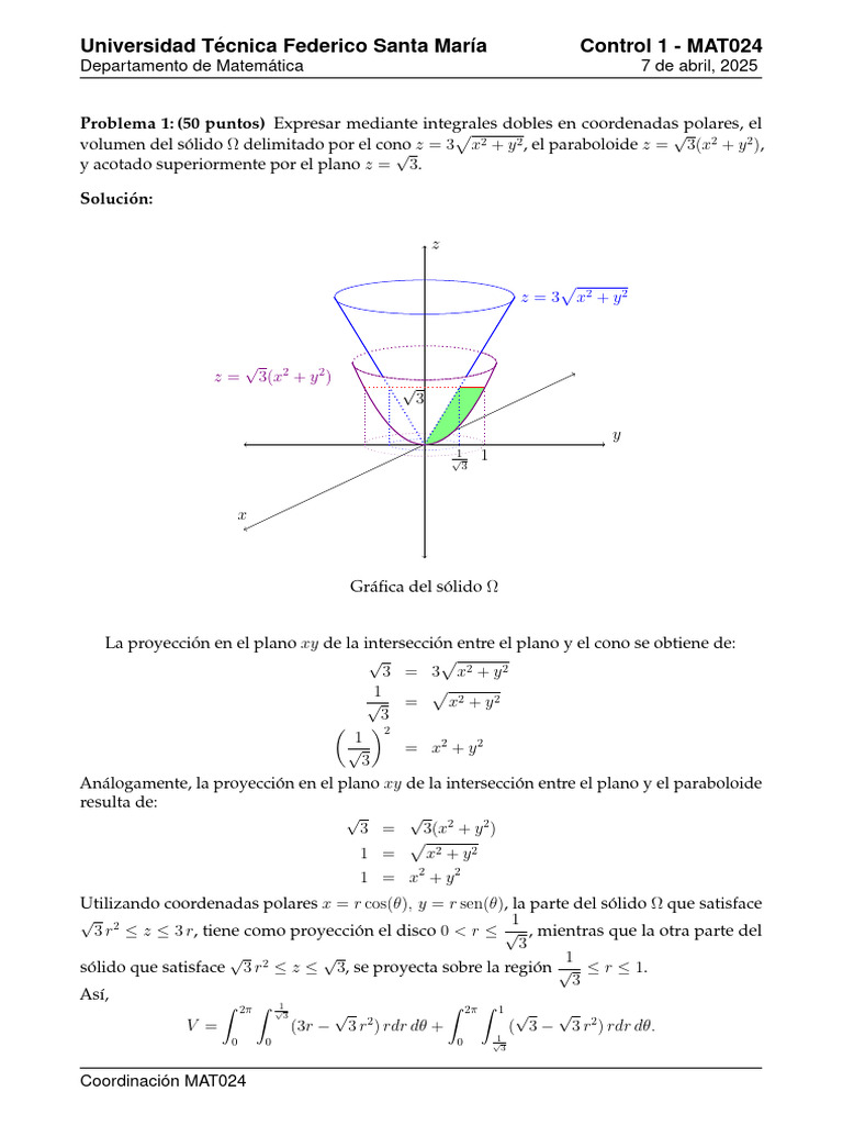Pauta Control 1 | PDF | Integral | Función (Matemáticas)