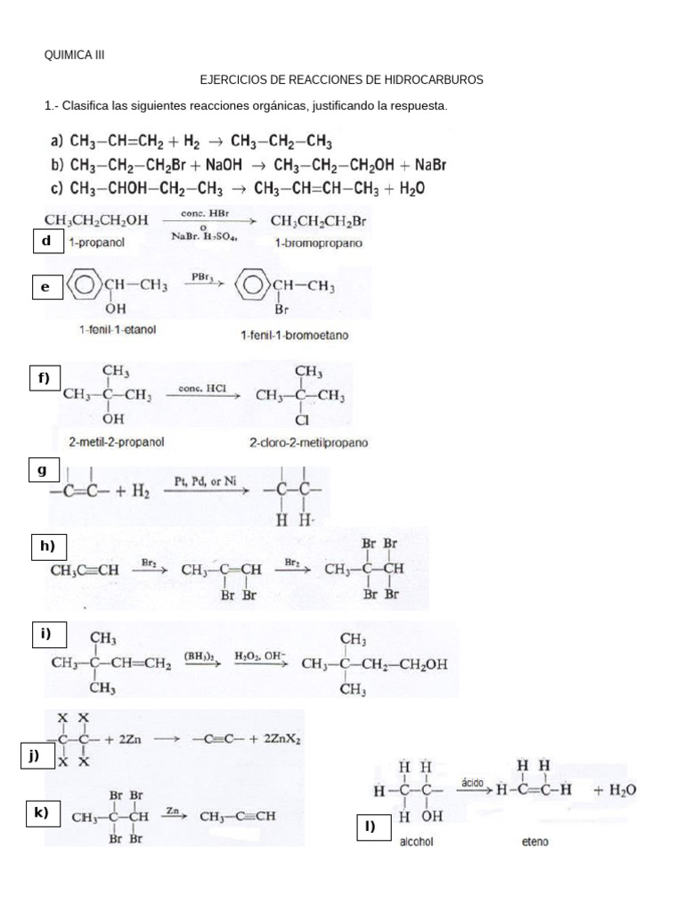 Actividad 1 - Ejerc. Tipos de Reacciones 2 | PDF