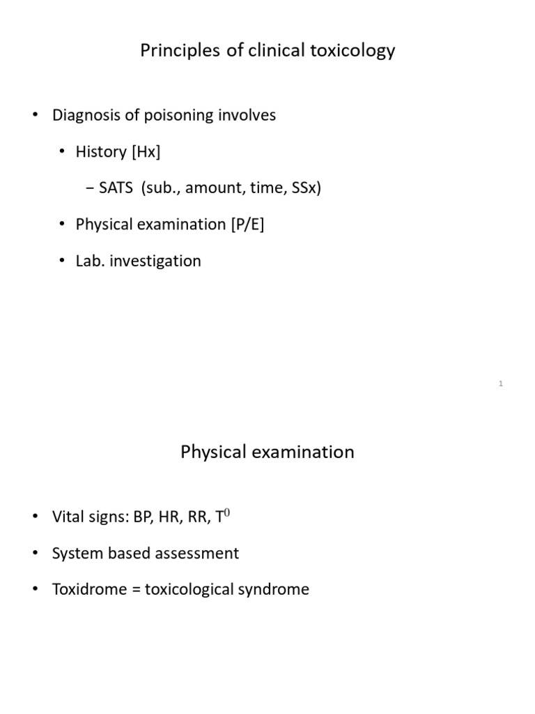 Clinical Toxicology: Diagnosis & Management | PDF | Diseases And ...