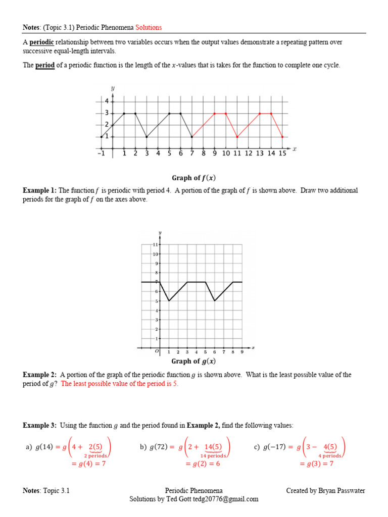 3.1 Notes Key Periodic Phenomena | PDF | Function (Mathematics ...