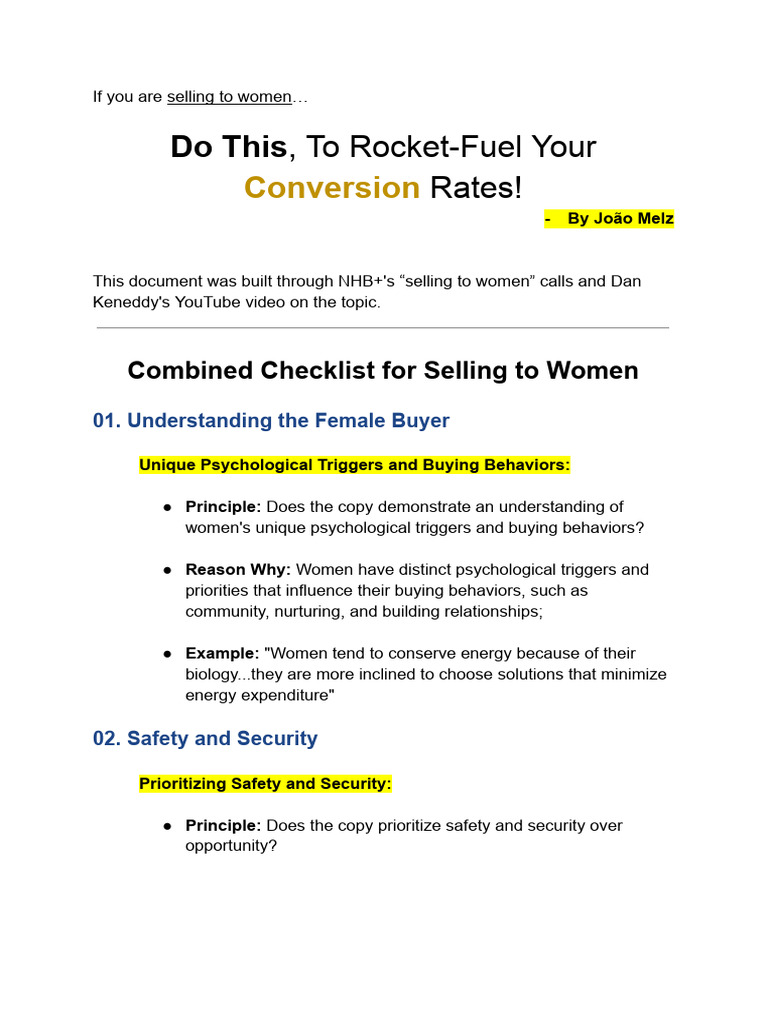 Boost Conversion Rates Selling to Women | PDF | Empathy | Decision Making