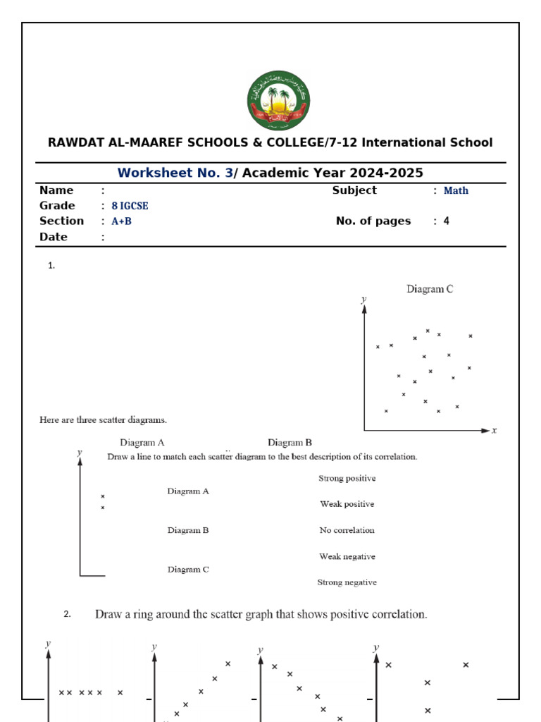 WORKSHEET No.3 Grade 8 2nd Term | PDF