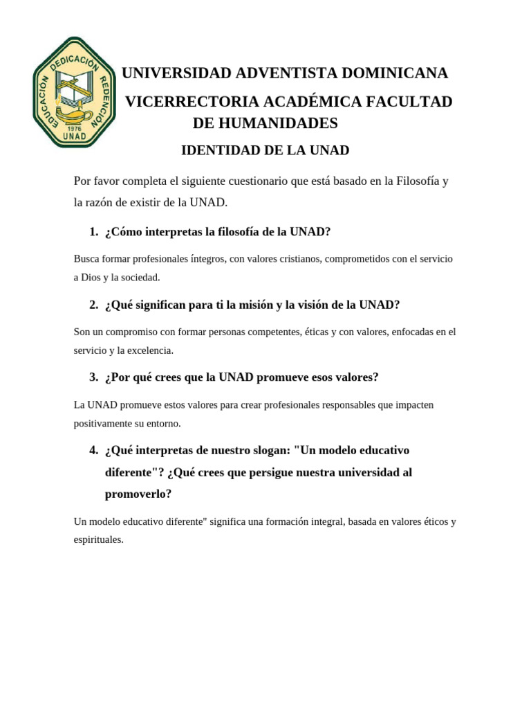 Identidad de la UNAD y su legado | PDF