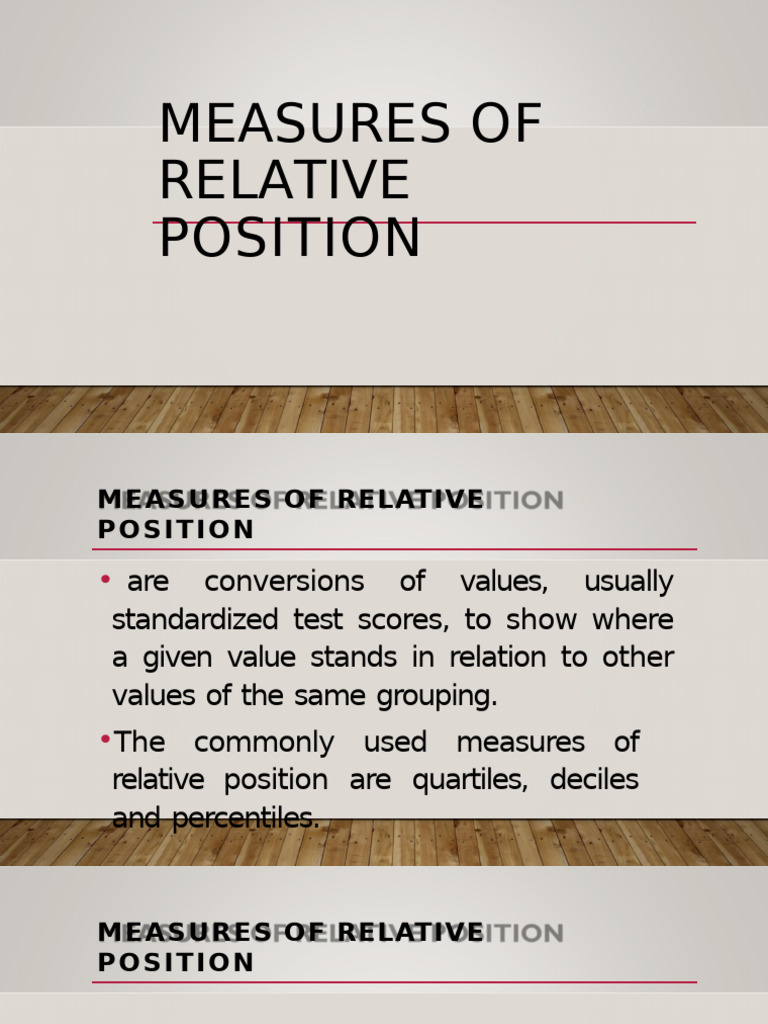 Measures of Relative Position | PDF | Standard Score | Median