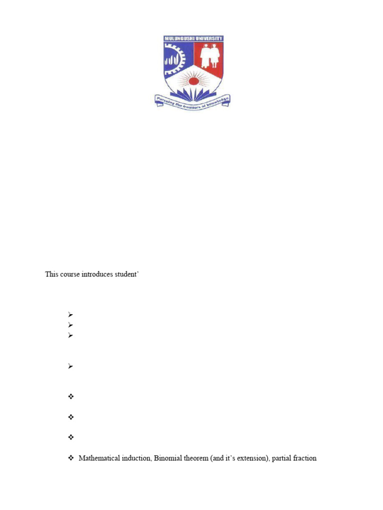 MSM 111 - Mathematical Methods Course Outline I | PDF | Function (Mathematics) | Trigonometric ...