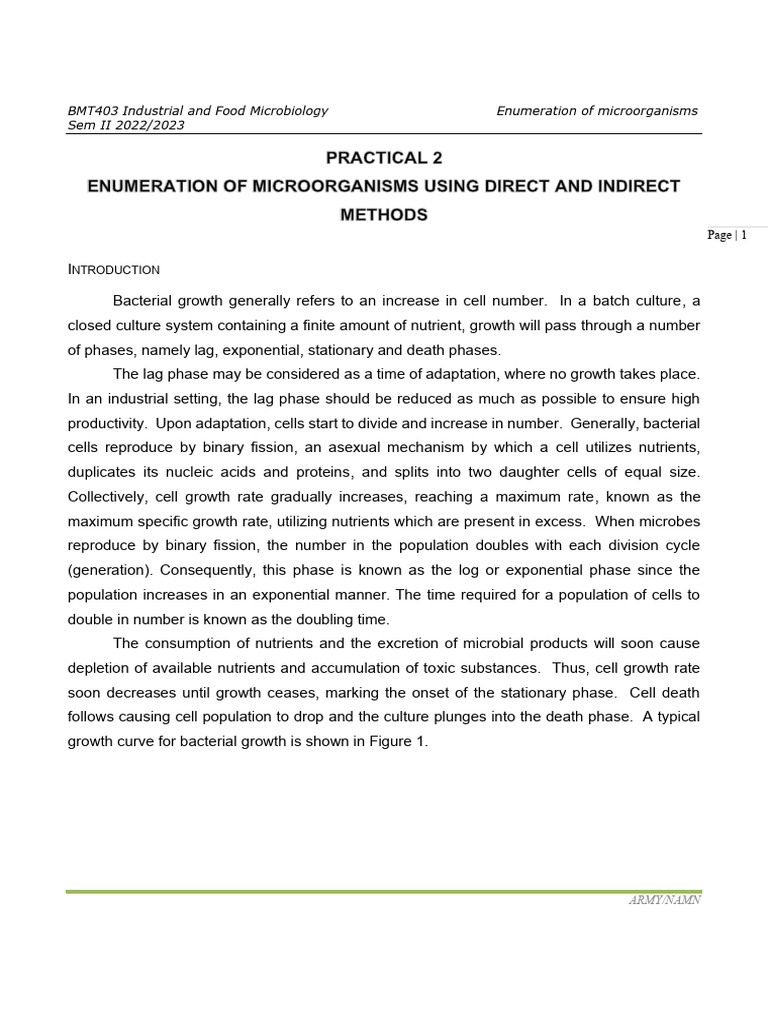 Practical 2 - Enumeration of Microorganisms | PDF | Colony Forming Unit ...