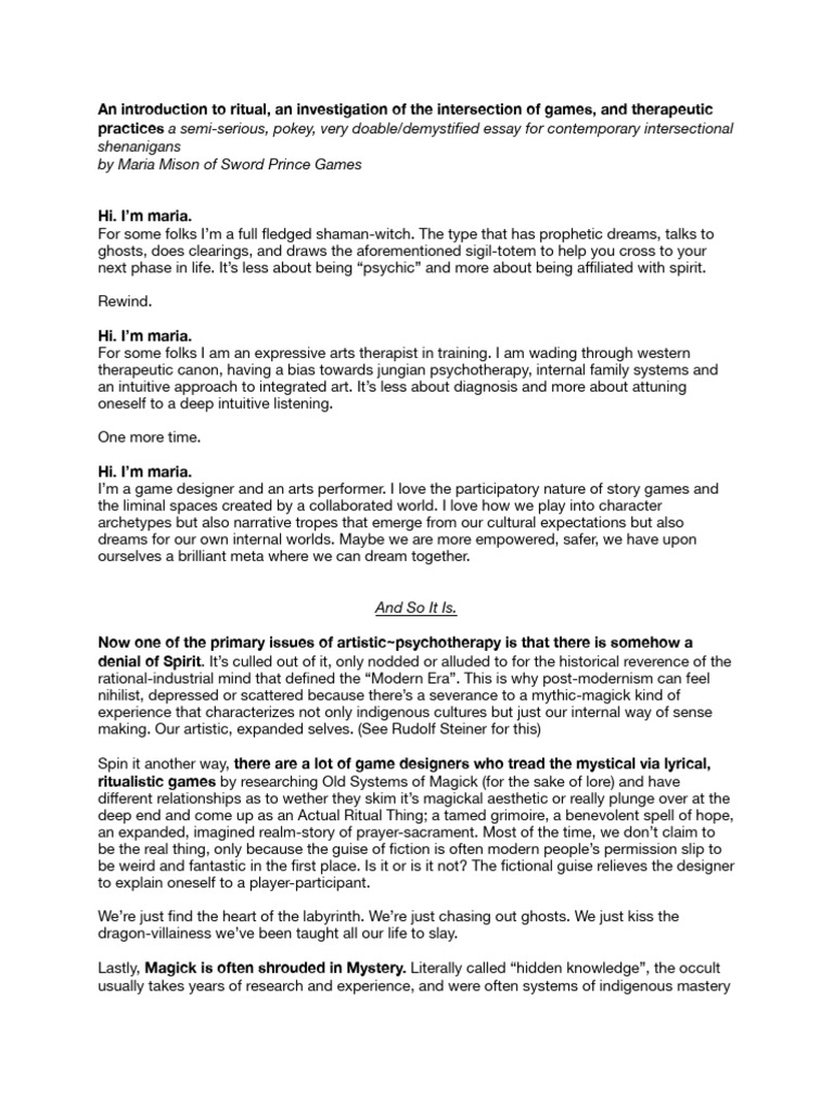 An Introduction to Ritual, An Investigation of the Intersection of ...