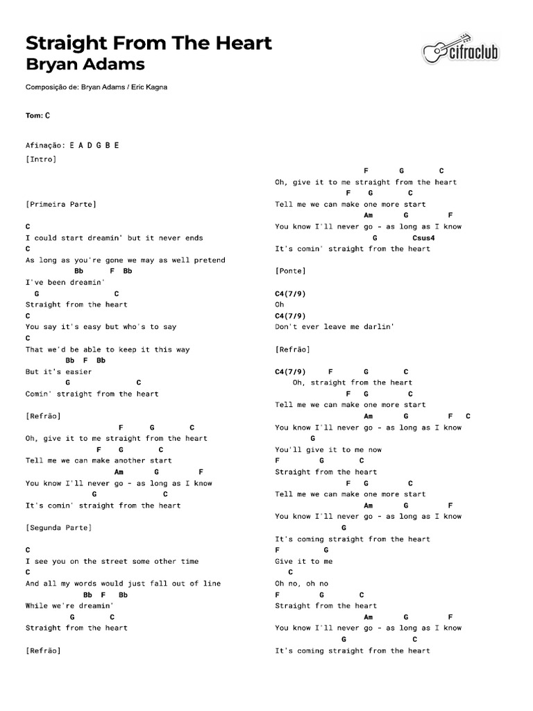 Bryan Adams - Straight From The Heart | PDF