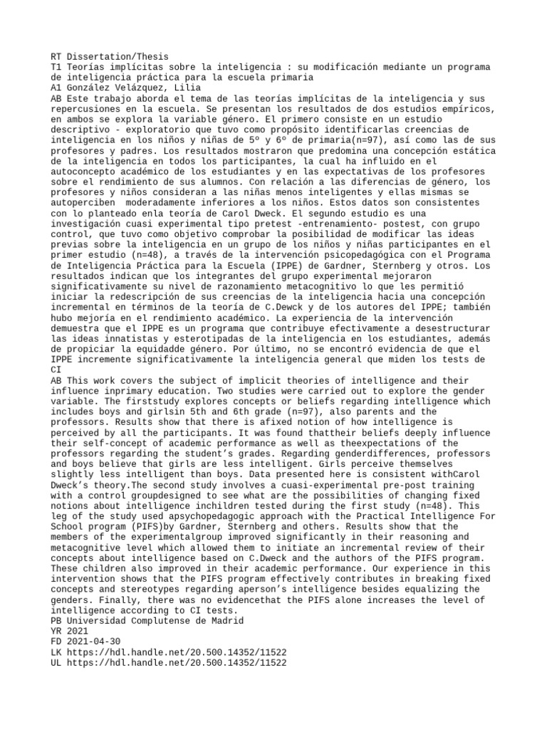 20.500.14352_11522-refworks | PDF | Inteligencia | Psicología cognitiva