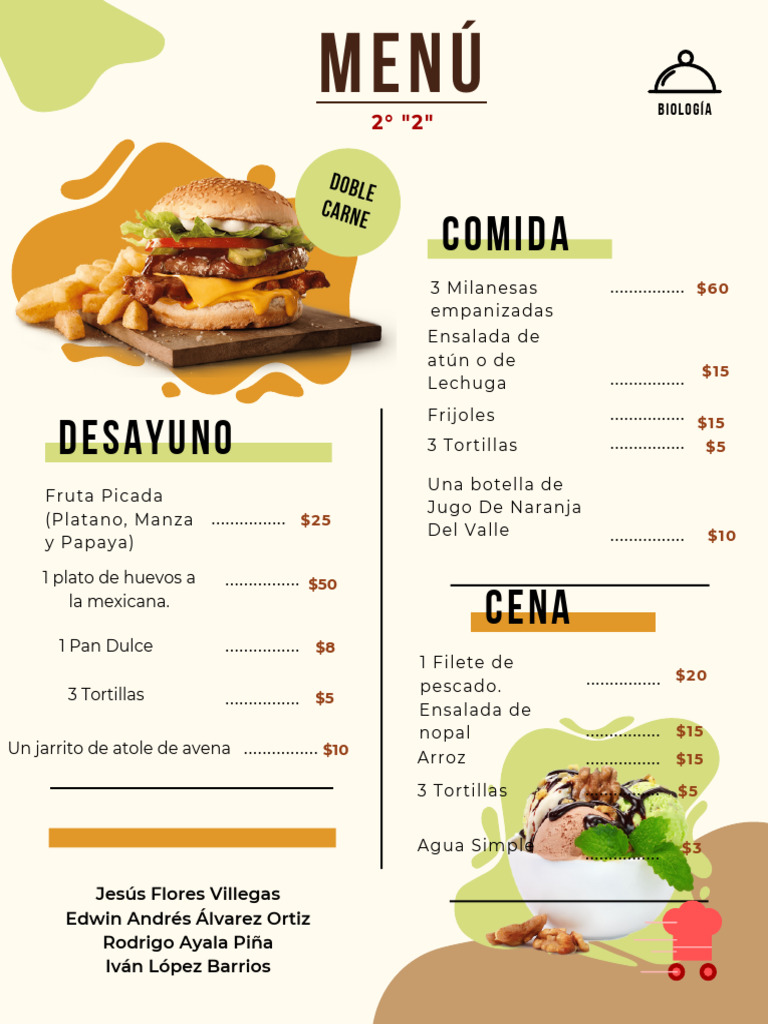 Menu Mexicano Vertical Comida Cuernavaca Pizarron Verde Rojo Naranja ...