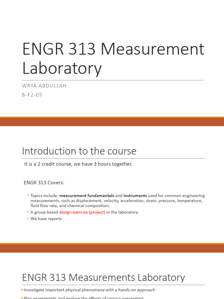 Measurement Laboratory Lec 1 Introduction | PDF