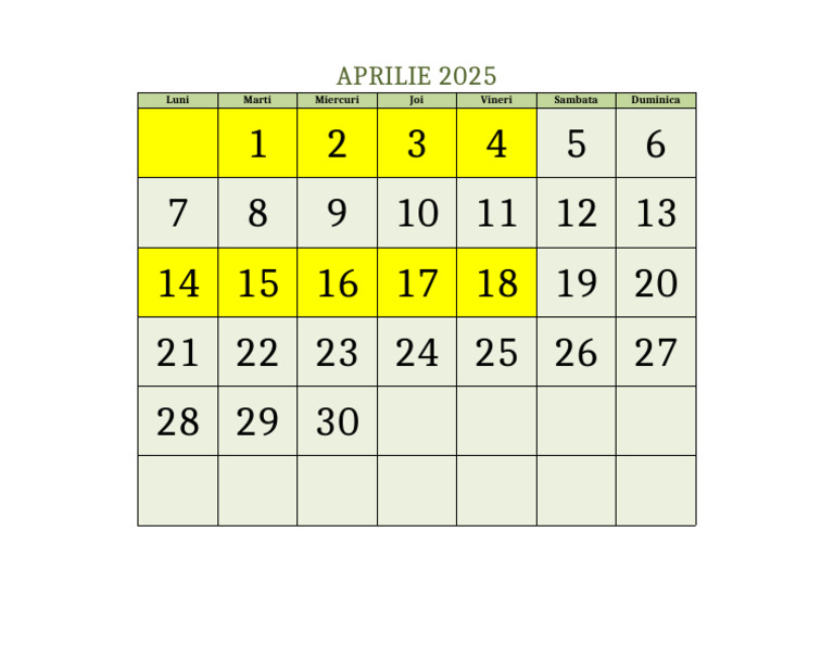 Calendar Sablon | PDF