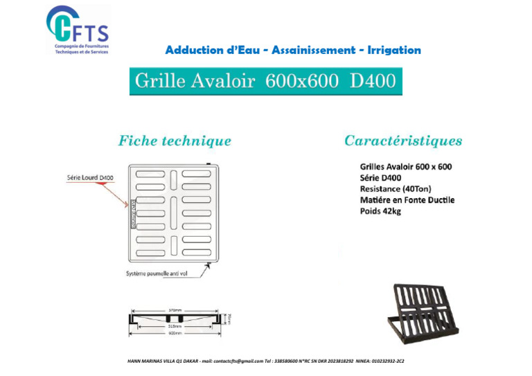 Grille Avaloir 600x600 D400 (2) (1) | PDF