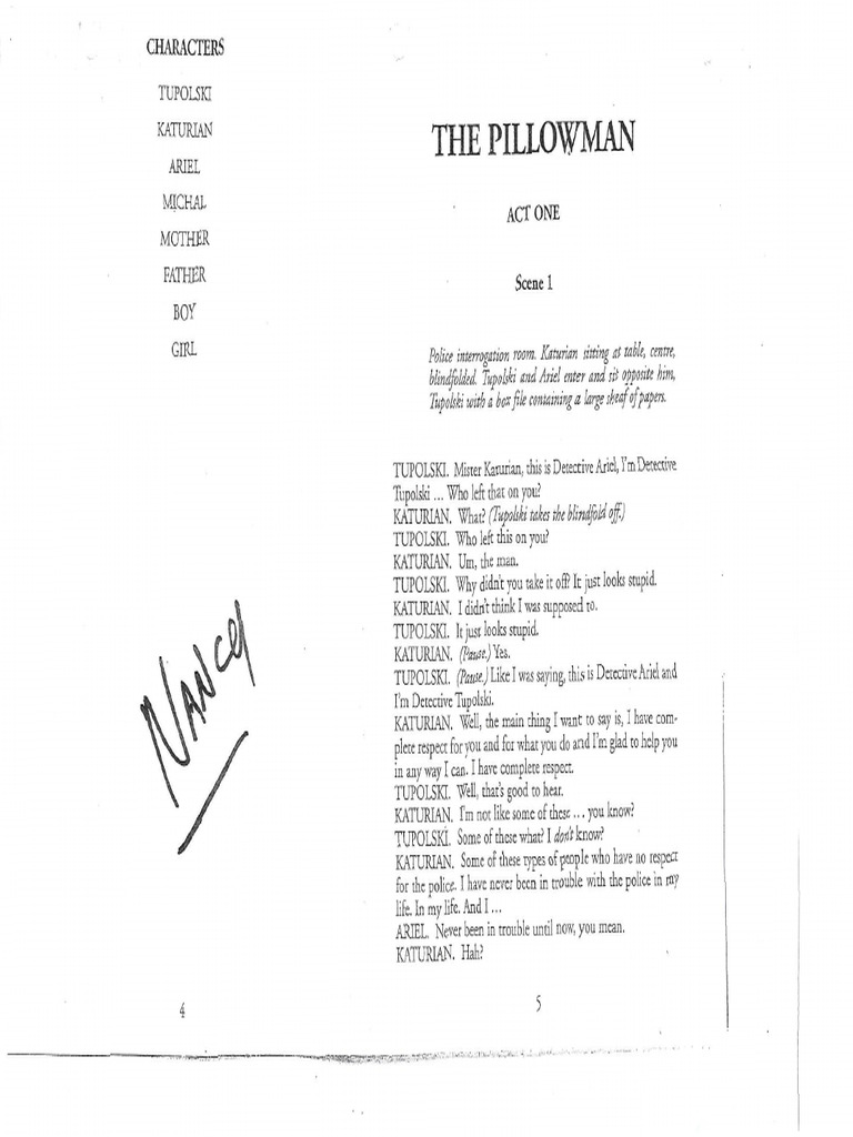 The Pillowman Script | PDF