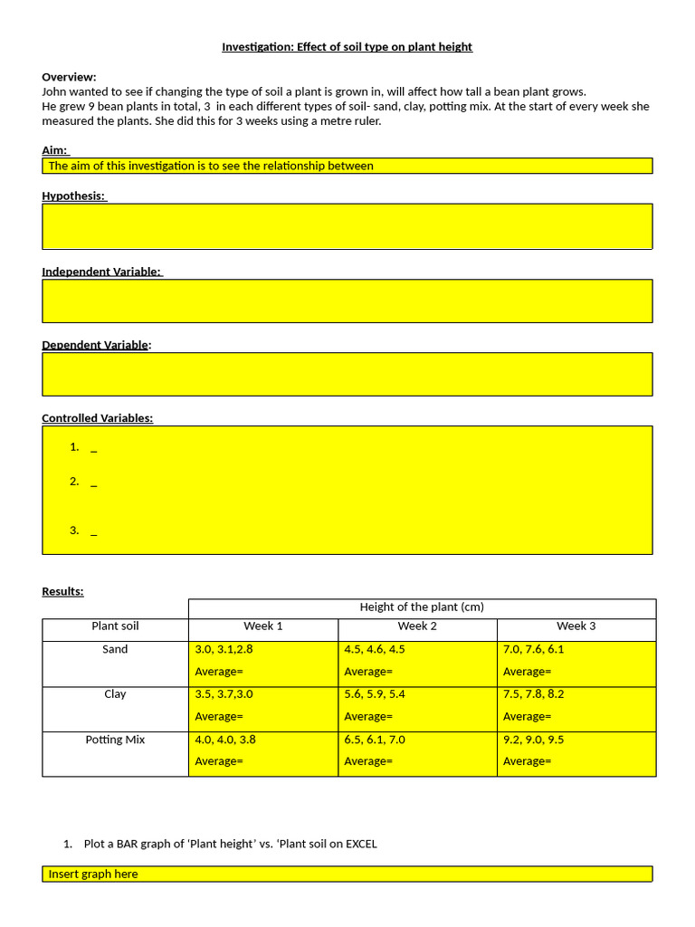 Investigation - Effect of Soil Type On Plant Height | PDF