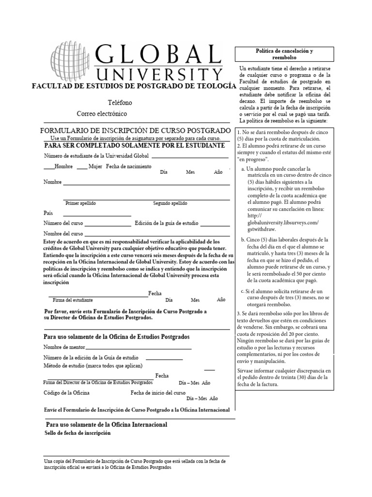Formulario Inscripcion Global_053500 | PDF