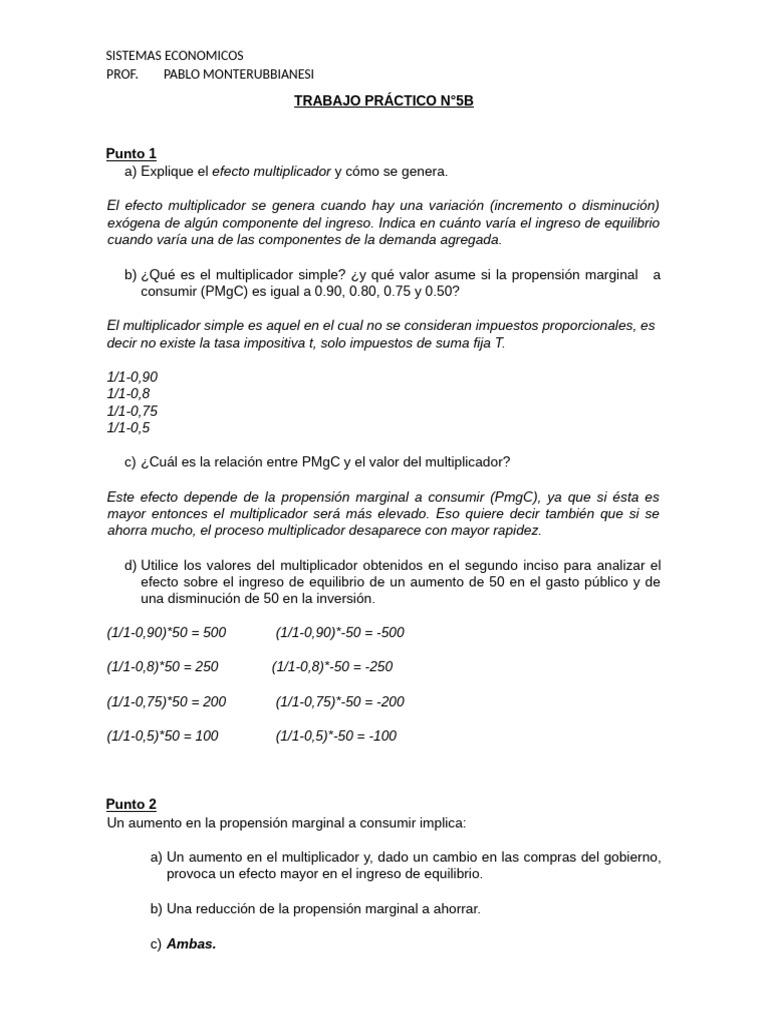 PRACTICO 5B 2DO 2024 | PDF | Impuestos | Inversiones
