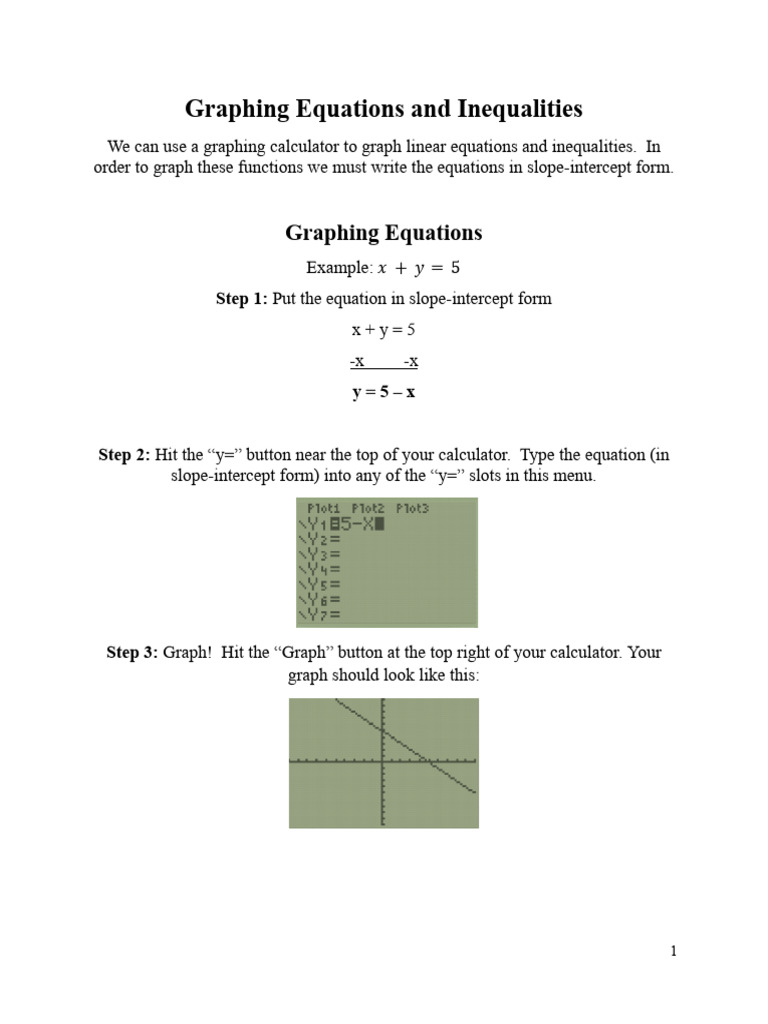 TI-84 Calculator Graphing Guide (Algebra 1 and Up) | PDF | Function ...