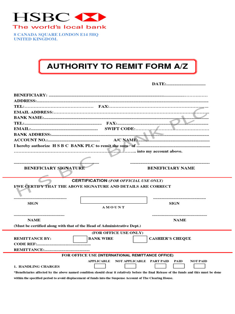 HSBC Fund Transfer Form - Compress | PDF