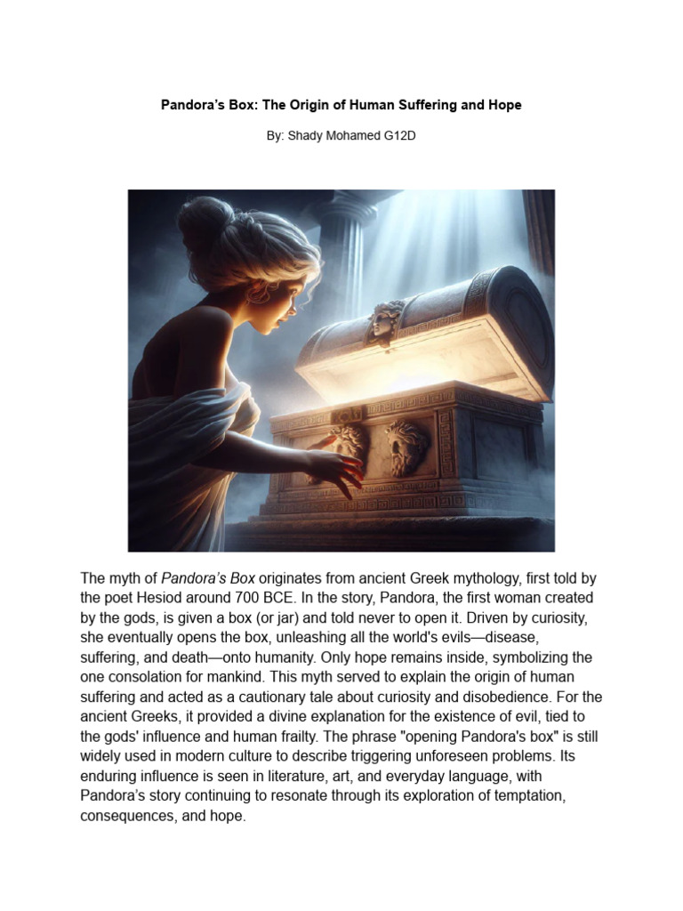 Pandora's Box: Myth of Suffering & Hope | PDF