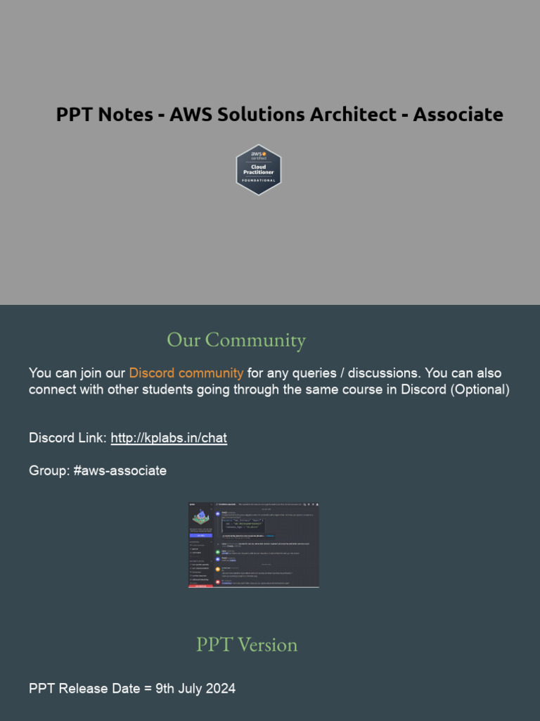Discord Community for AWS Certification | PDF | Cloud Computing ...