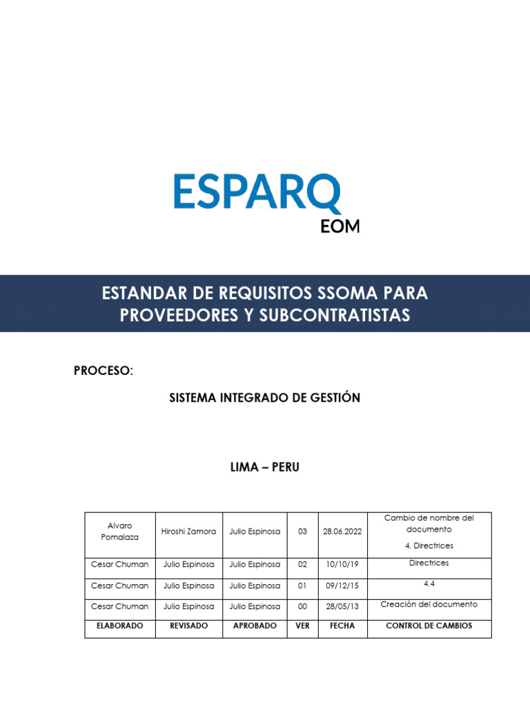 SIG 101-E13 Responsabilidades SSOMA de Subcontratistas y Proveedores | PDF | Residuos | Póliza ...