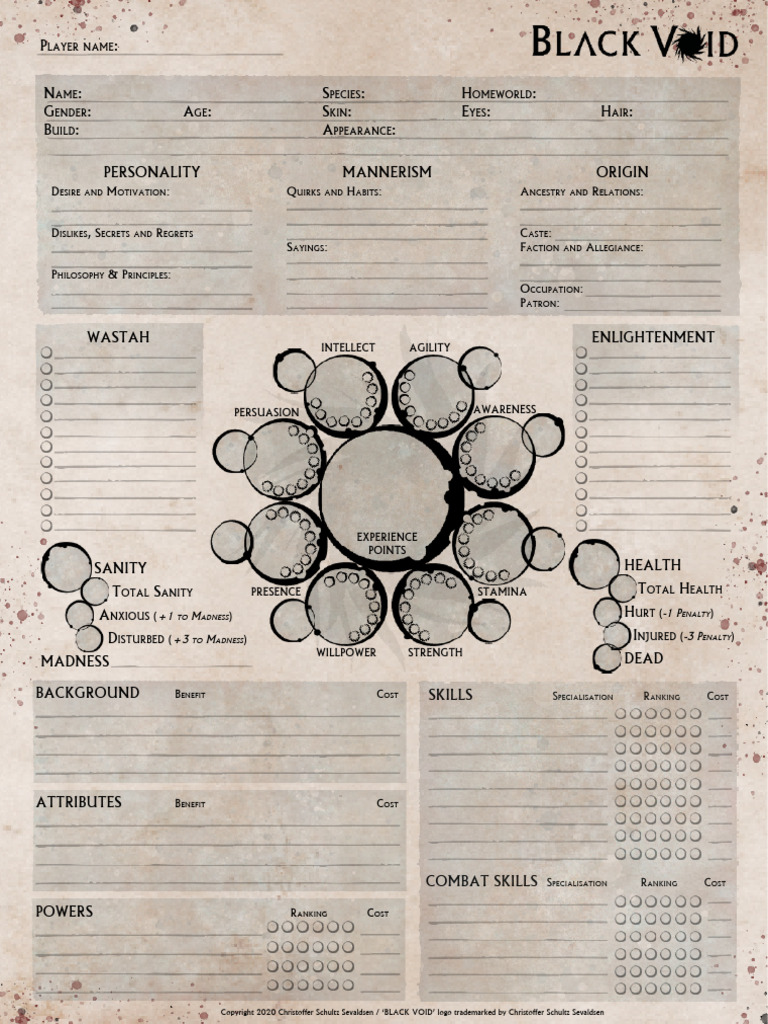 BVG007 CharacterSheet Fillable | PDF