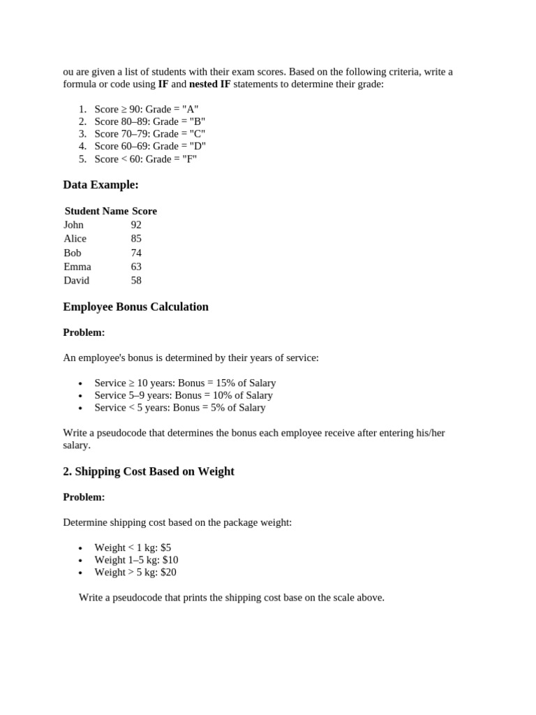 Ifs and Nested Ifs 2 | PDF