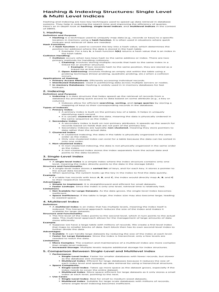 Hashing and Indexing in Databases | PDF | Database Index | Databases