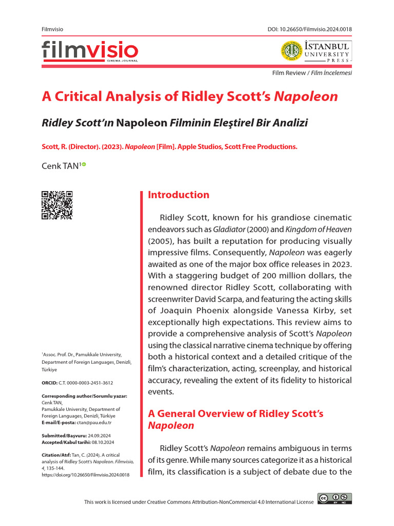 A_Critical_Analysis_of_Ridley_Scott_s_Na | PDF | Napoleon | Narrative