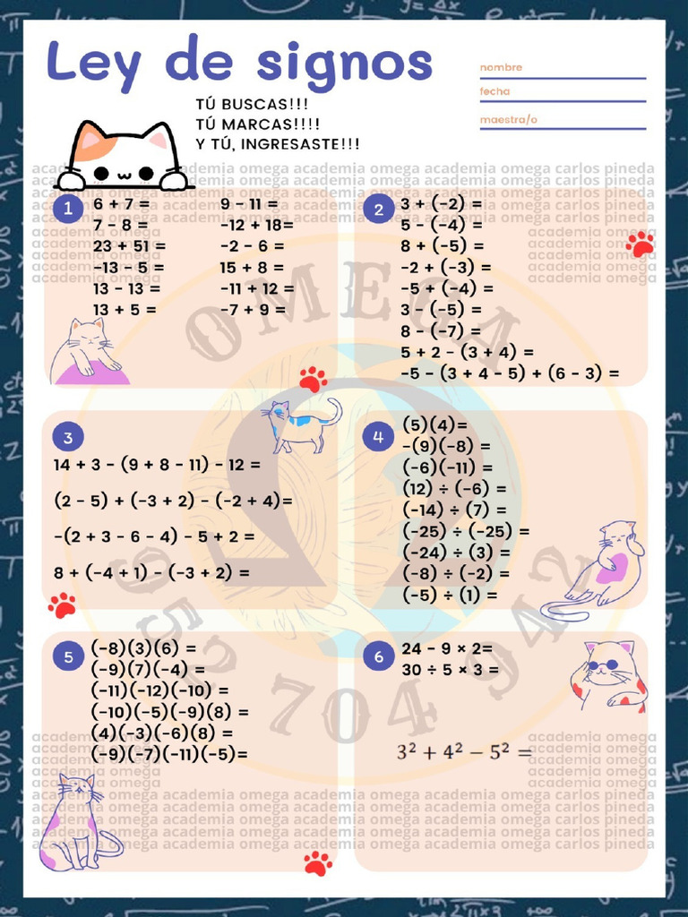 Ley de Signos Tema 1 | PDF