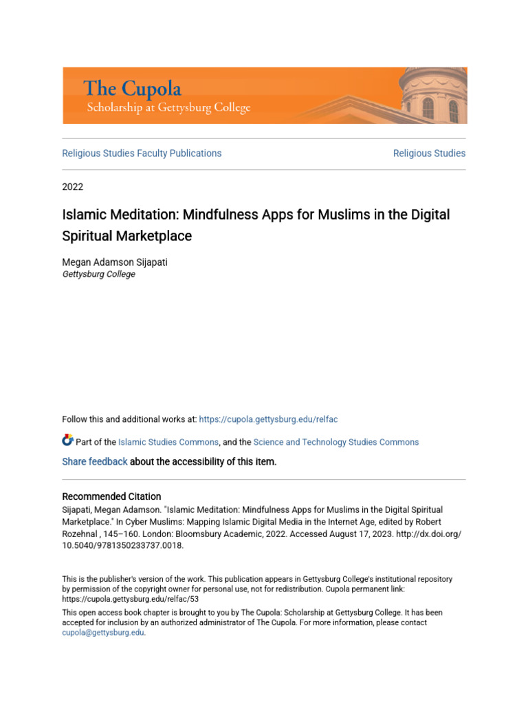 Islamic Meditation - Mindfulness Apps For Muslims in The Digital S ...