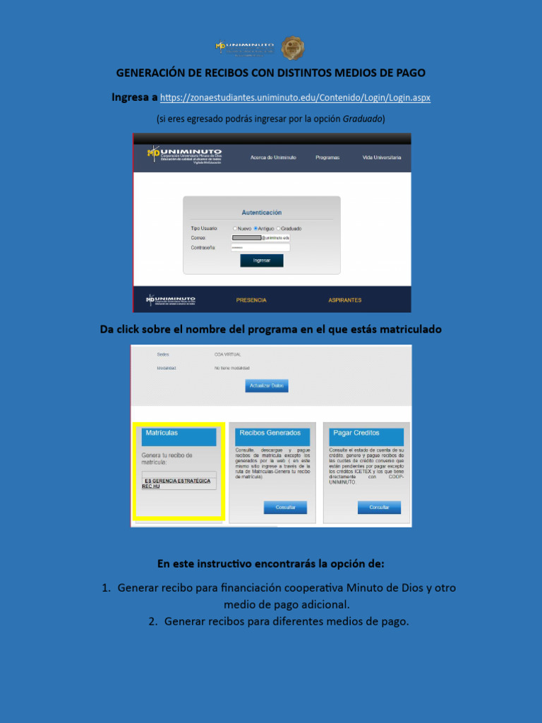 Instructivo Generación de Recibos Pagos Con Distintos Medios | PDF