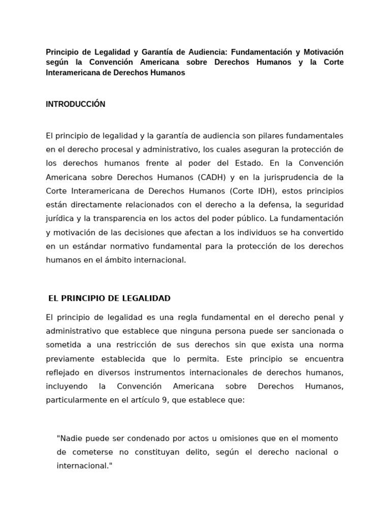 Legalidad y Audiencia en Derechos Humanos | PDF | Derechos humanos ...