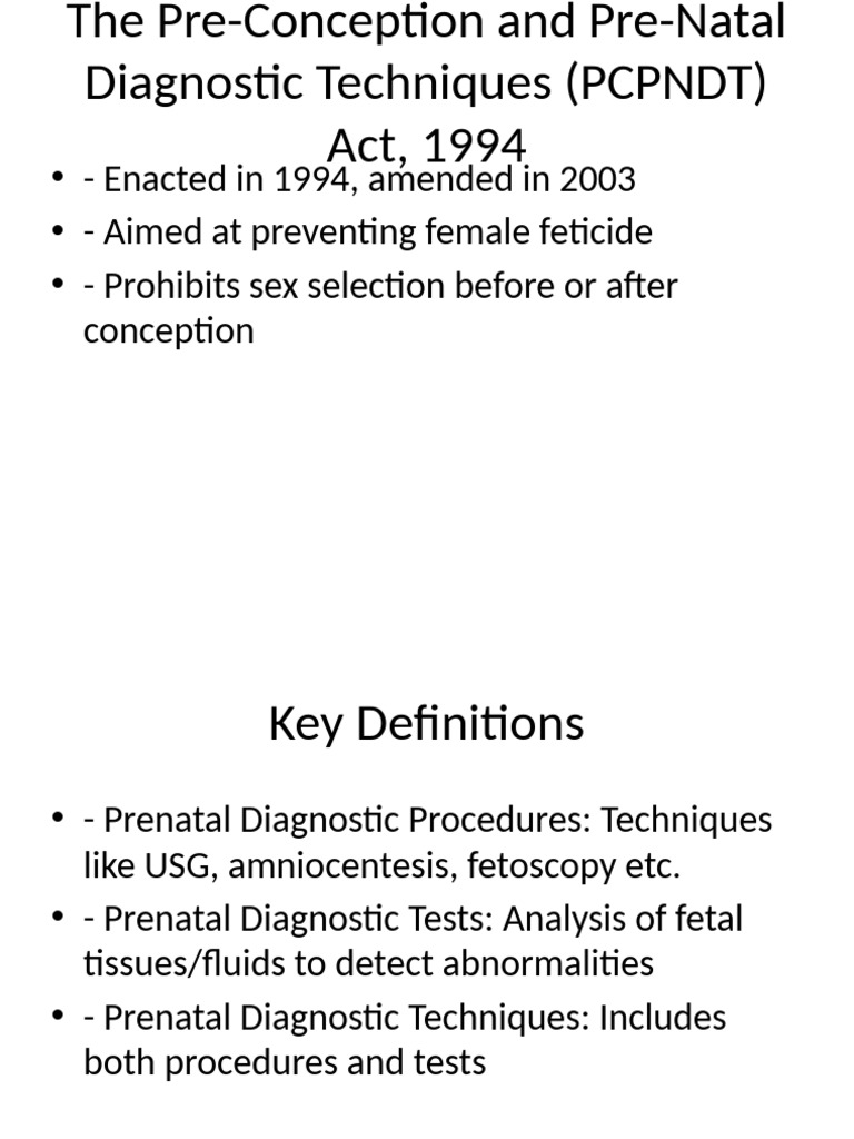 PCPNDT Act: Preventing Female Feticide | PDF
