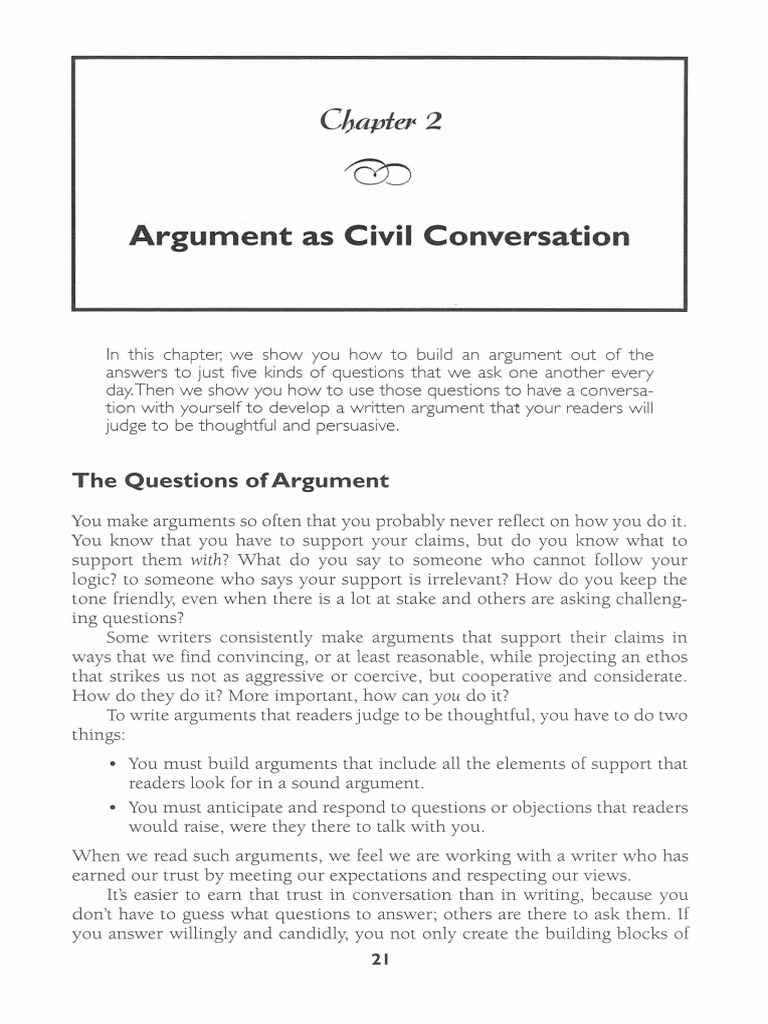 Chap2 - Argument As Civil Conversation | PDF | Reason | Argument