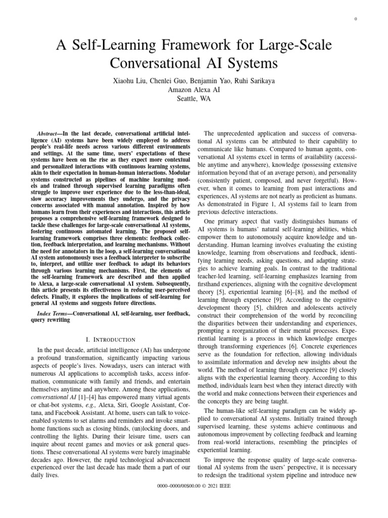 Un marco de autoaprendizaje para sistemas de IA conversacional a gran escala-Liu Guo Yao ...