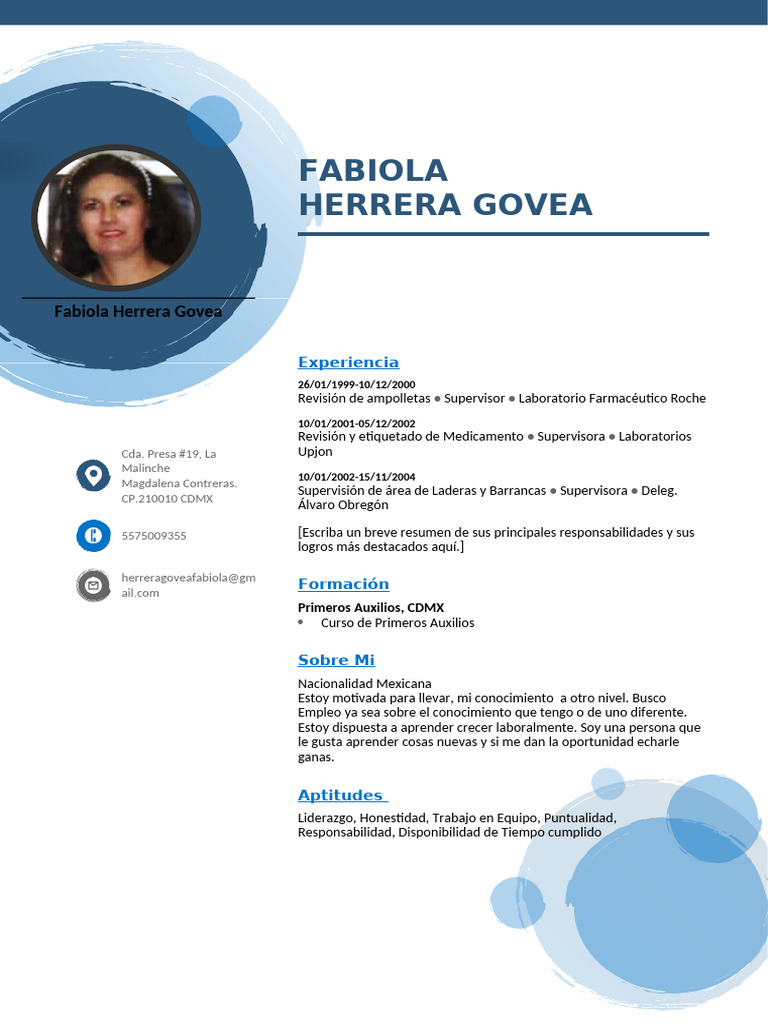 Curriculum Vitae FABIOLA Herrera | PDF