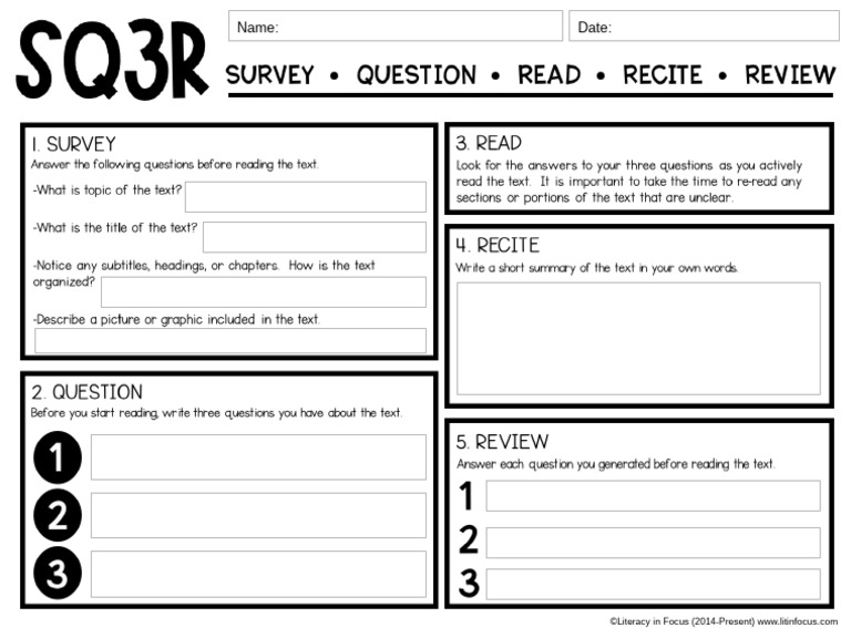 SQ3R Organizer Typable | PDF