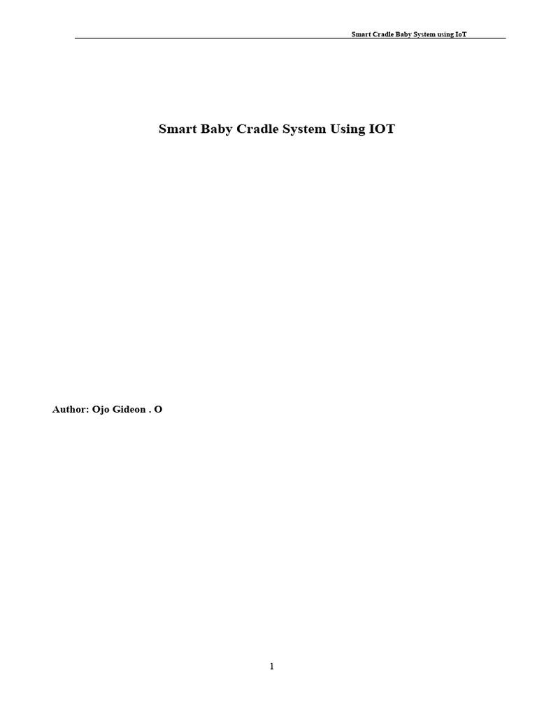 Smart Baby Cradle System Using IOT | PDF | Internet Of Things ...