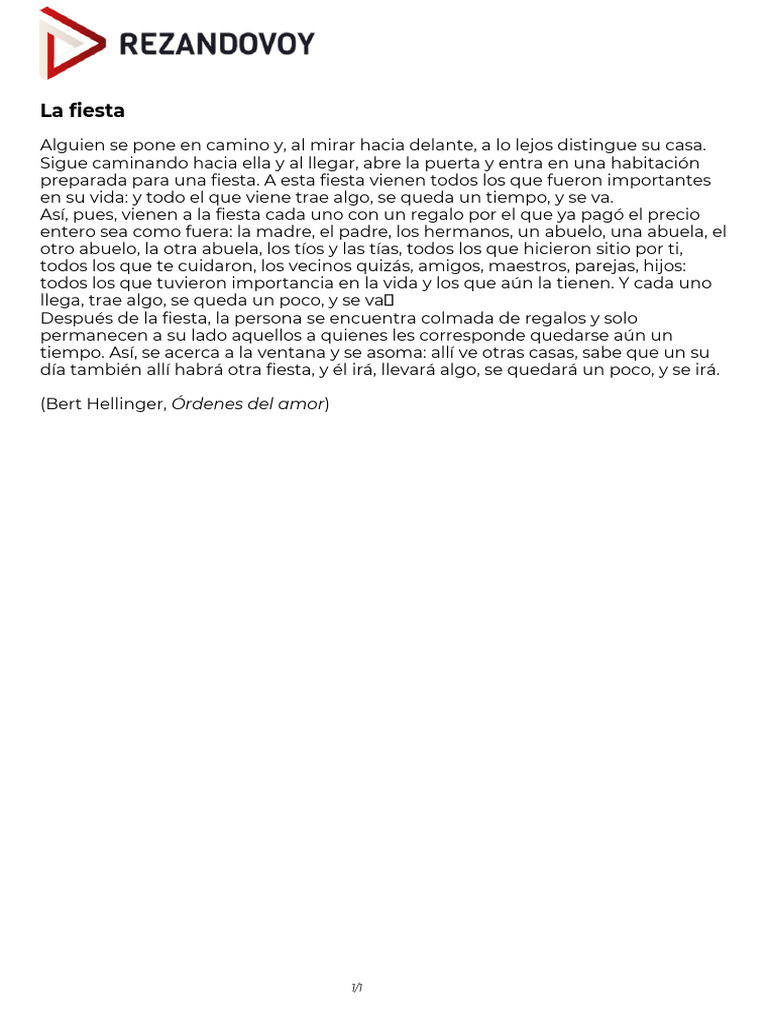 La fiesta de la vida y sus regalos | PDF
