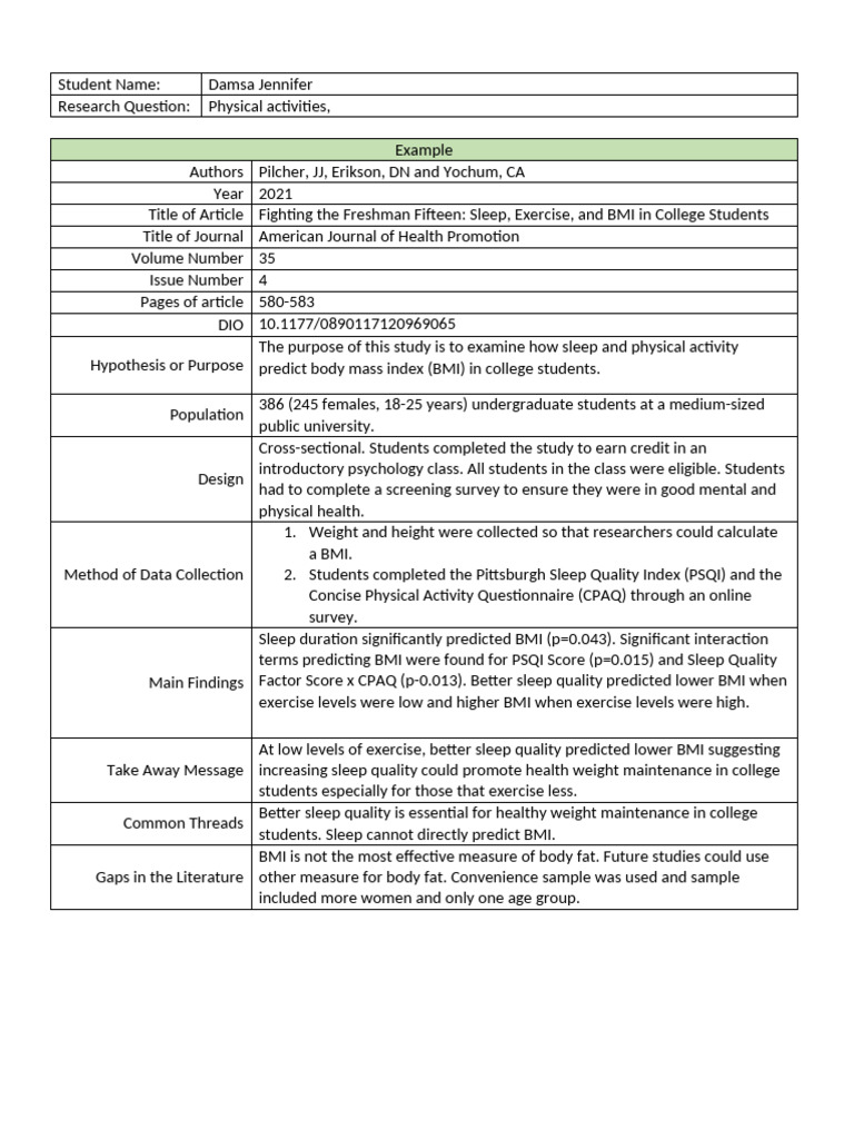 W01 Application-Pubh391 - Document - Synthesis Document (2) DJ | PDF | Obesity | Body Mass Index