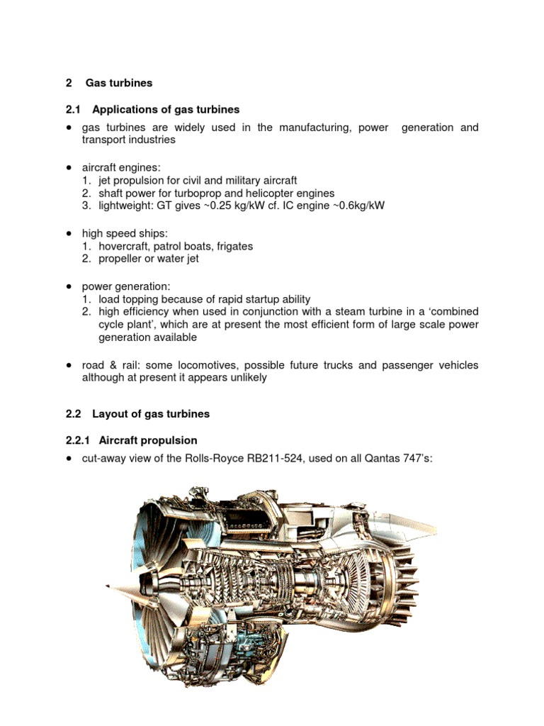 Gas Turbine Applications & Analysis | PDF | Gas Turbine | Gas Compressor